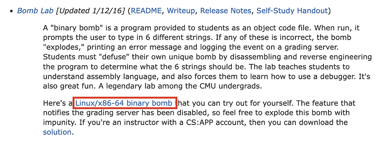 [Bomb Lab]Bomb Lab이란?