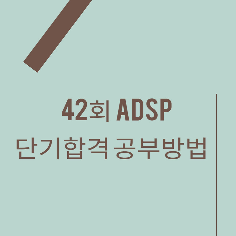 [42회 ADsP] 데이터분석 준전문가 단기합격 공부방법