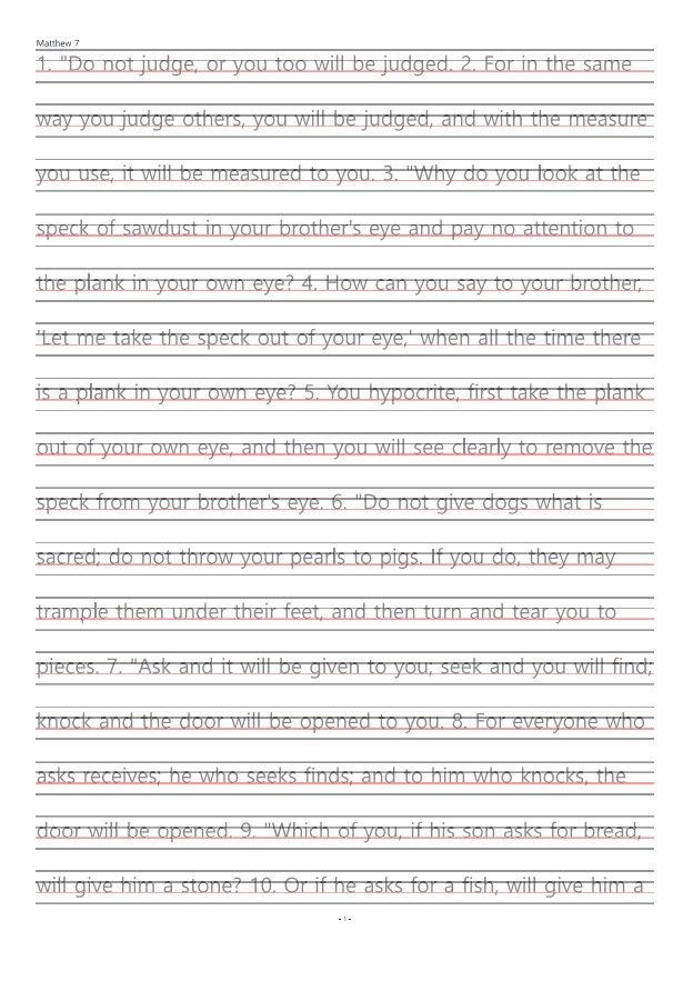 Matthew 7 Handwrite the Bible 마태복음7장 영어성경필사 PDF