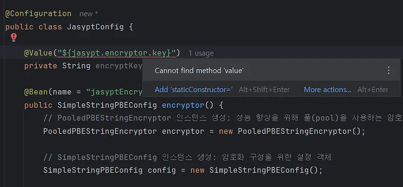 [SpringBoot] @Value 사용 시 Cannot find method 'value' 해결 — Hye's Dev