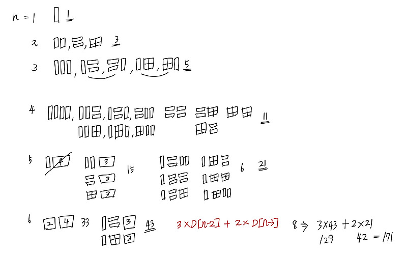 BOJ 11727. 2×n 타일링 2 - JAVA — IT SQUARE