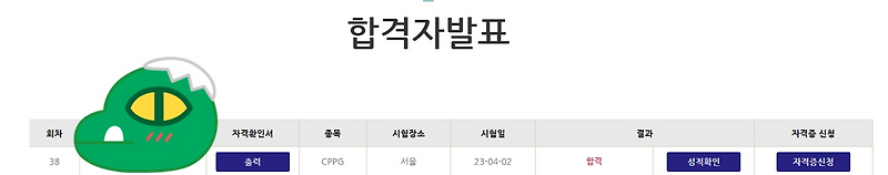 2023년 개인정보관리사 CPPG 38회 합격 후기