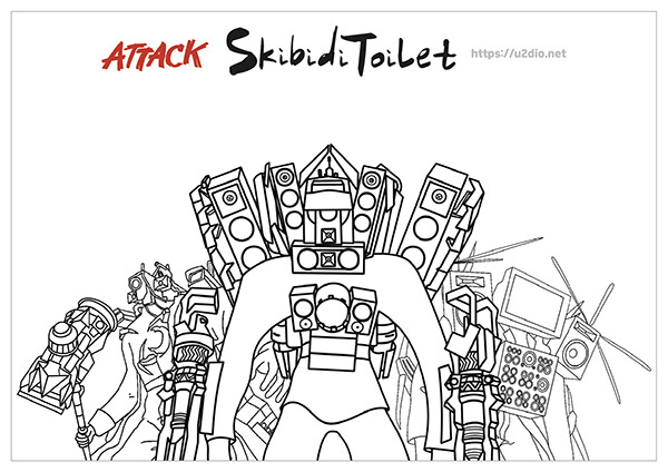 Skibidi toilet Coloring pages free download No.1