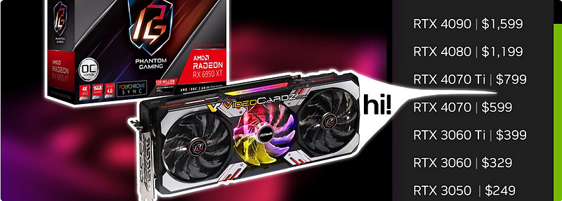 AMD Radeon RX 6950XT는 GeForce RTX 4070 출시 전에 $610로 떨어집니다. :: 개발자의 일상