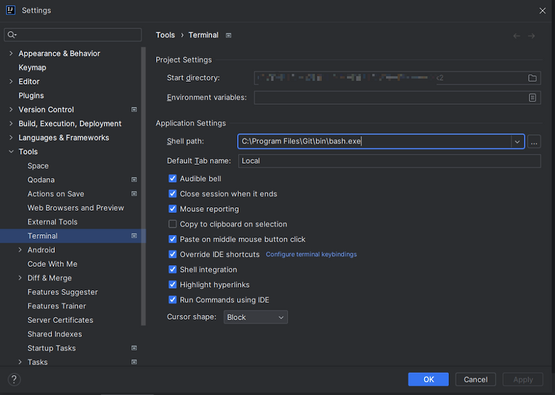IntelliJ에 git bash 연결하는 방법