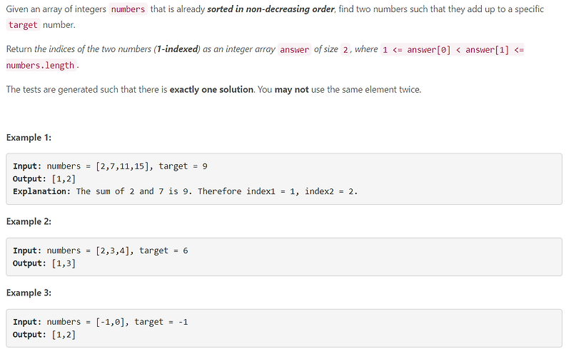 [LeetCode] Two Sum II - Two Pointer :: JJJ