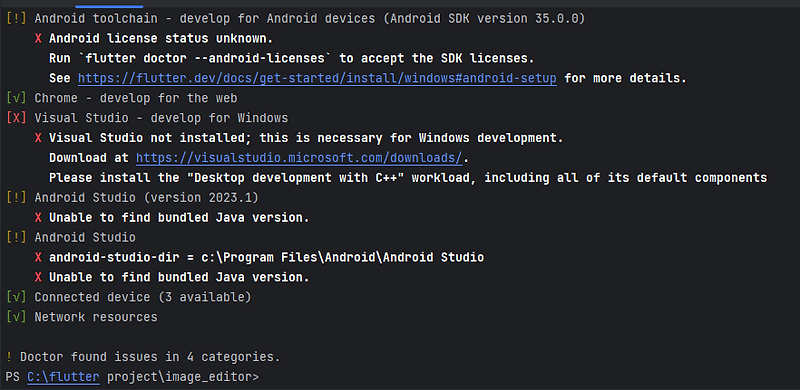 Android License status unknown, Unable to find bundled Java version 오류 ...