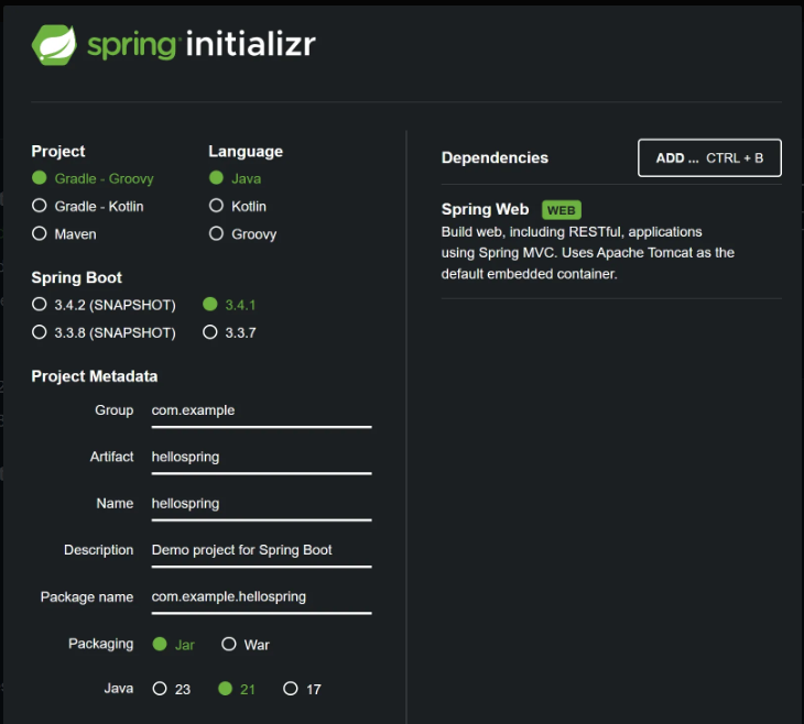[멋쟁이사자차럼 부트캠프 TIL회고] 백엔드 부트캠프 13기: Java 34일차 | 스프링부트 - 환경설정