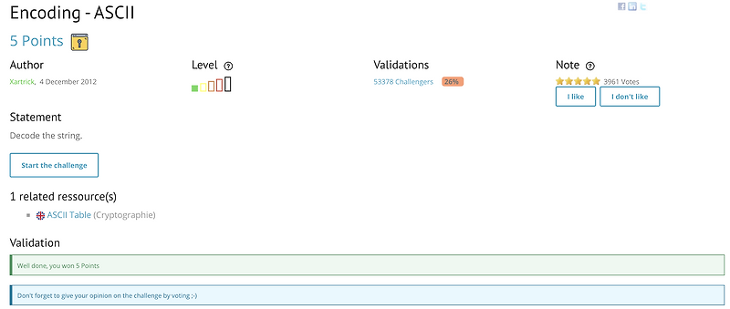 rootme - Encoding - ASCII
