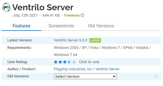 Ventrilo Server 무료 다운로드