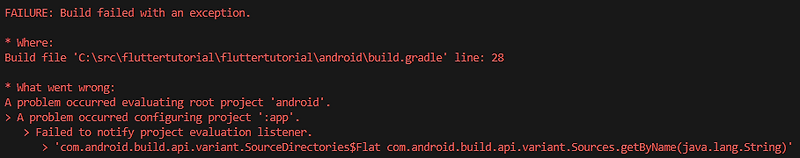 Failed to notify project evaluation listener.
