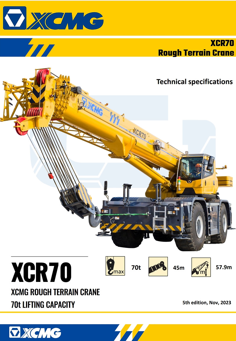 [매뉴얼] XCMG XCR 70 70t (5th Edition) Rough Terrain Crane :: 건설장비 사고사례 및 법규