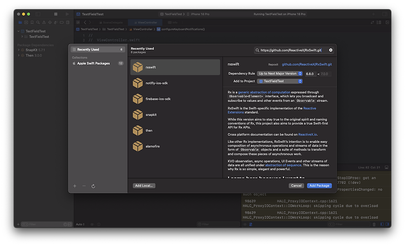 [UIKit] 텍스트필드 입력(클릭) 시 키보드 올리기/내리기 (3): Rxswift