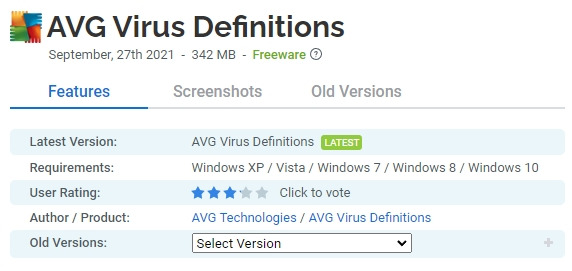 AVG Virus Definitions 무료 다운로드