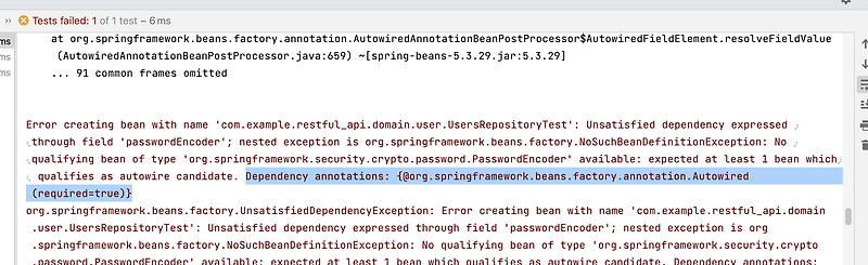 [Spring Boot] Unsatisfied dependency expressed through field '..'; 단위 테스트시 Bean 생성에러