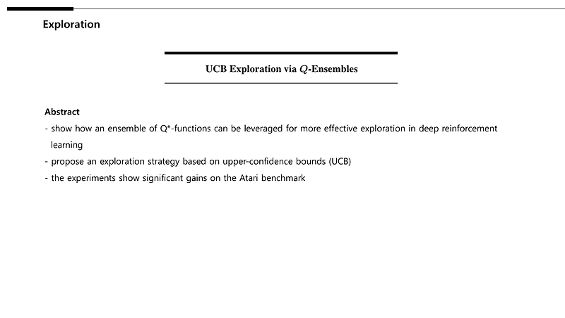 [RL] UCB Exploration via Q-Ensembles