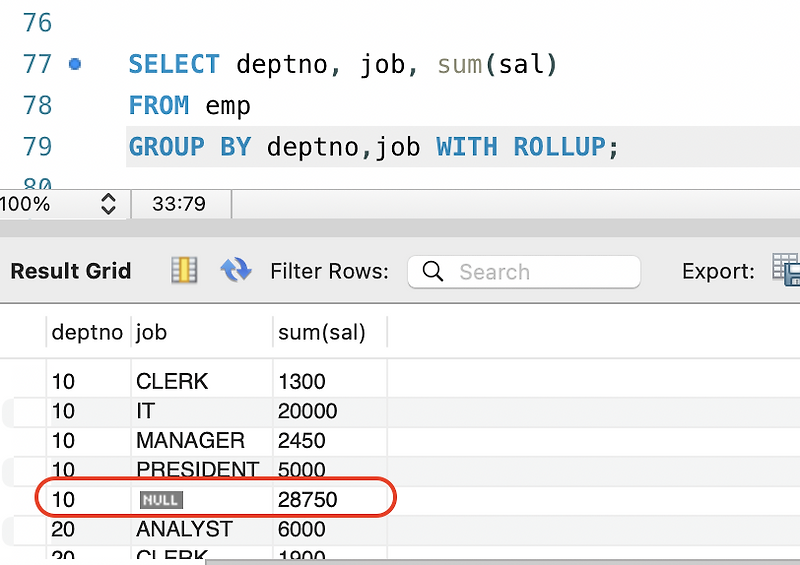 KOSA fullstack 교육(Having 절, RollUP 절, JDBC 4단계)