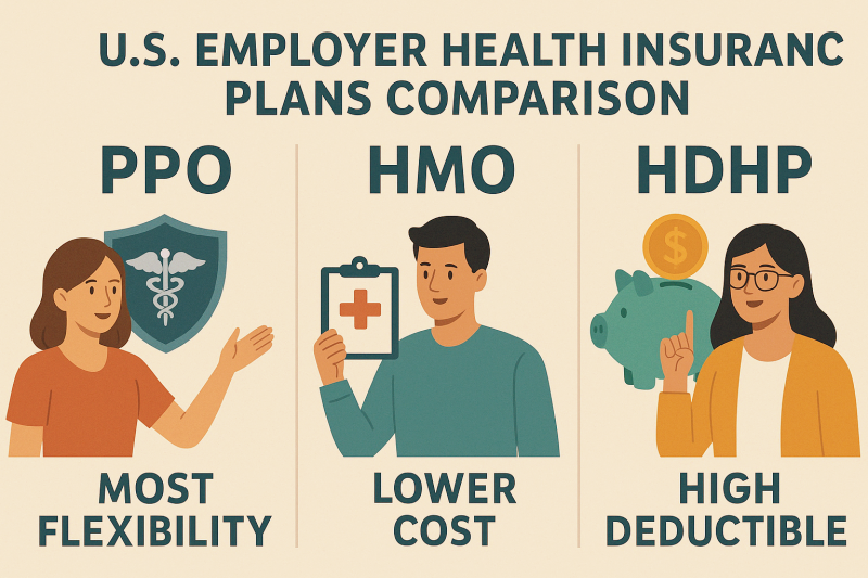 미국 직장 건강보험 플랜 비교 – PPO vs HMO vs HDHP, 뭐가 가장 유리할까?