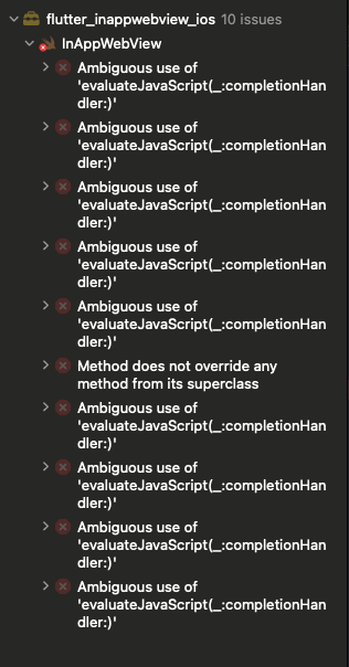 flutter_inappwebview Ambiguous use of 'evaluateJavaScript(_:completionHandler)'
