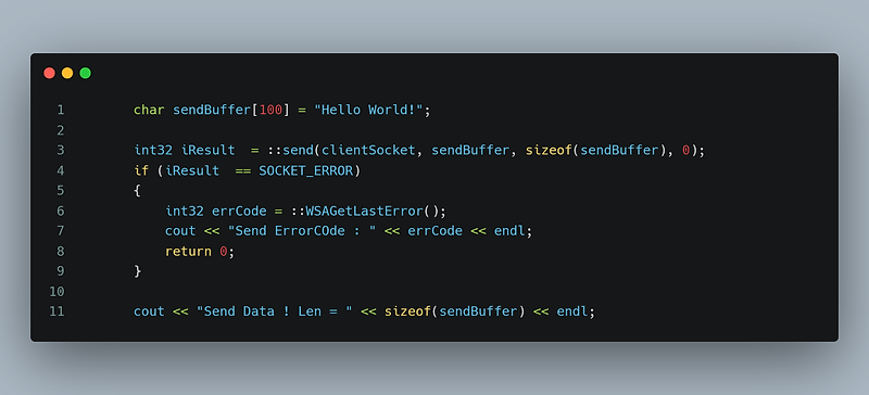 소켓 프로그래밍 Send, Recv