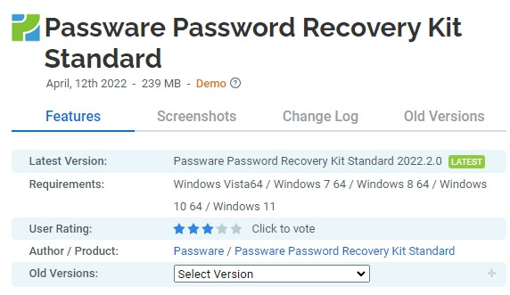 Passware Password Recovery Kit Standard 무료 다운로드