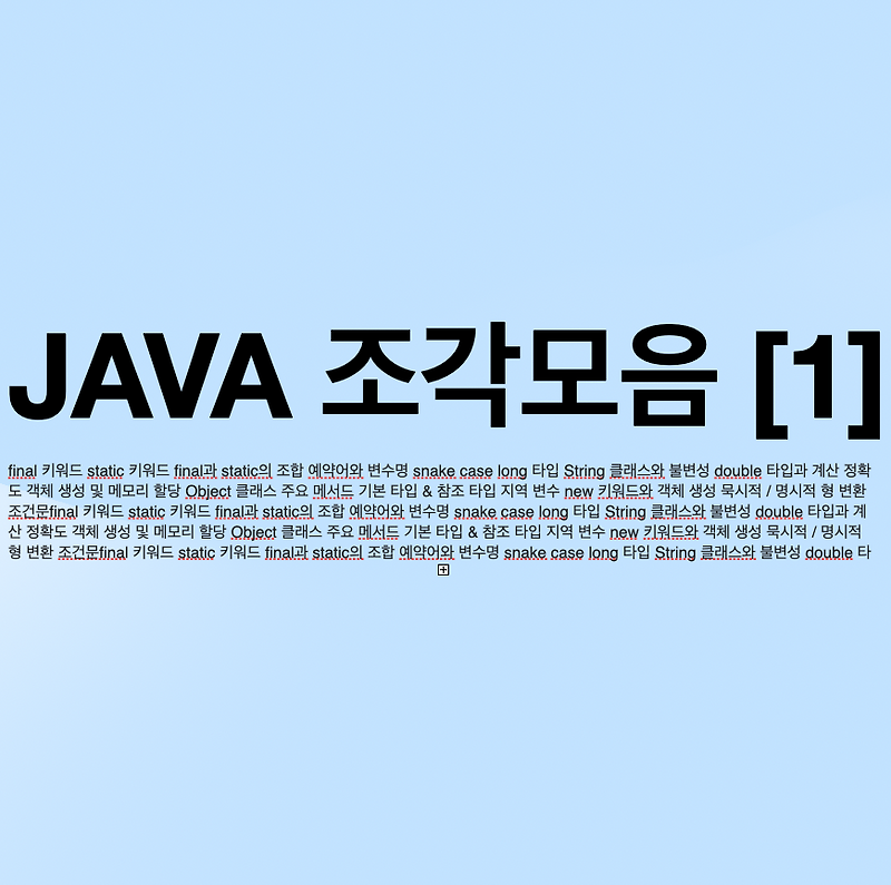 Java 조각모음 [1] — nstgic3_archive
