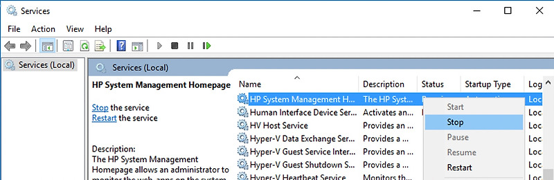 HPE System Management Homepage 삭제 방법 :: Benjamin's Note