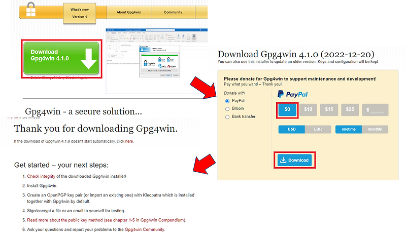 GnuPG 사용 하기 ( 윈도우 환경 gpg4win )