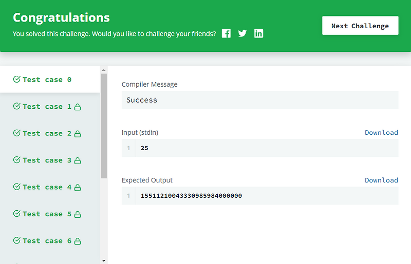 [hacker rank] Extra long factorial :: 안 주면 훔칩니다