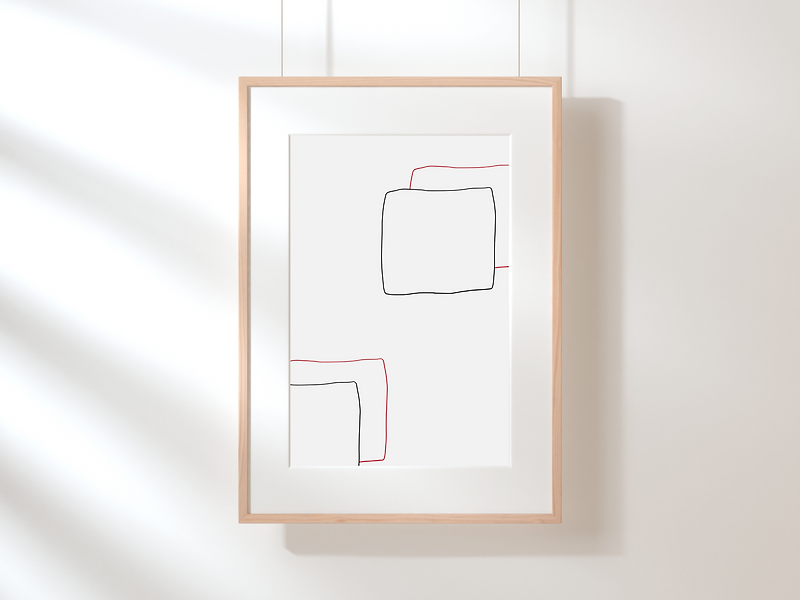 Abstract Square Line Wall Art, Printable, Modern and Simple