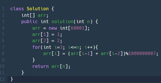 [프로그래머스] Lv.2 2 x n 타일링 (Java) :: hwannee.dev