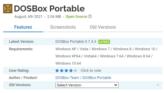 DOSBox Portable 무료 다운로드