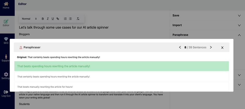 Rewording website for essays