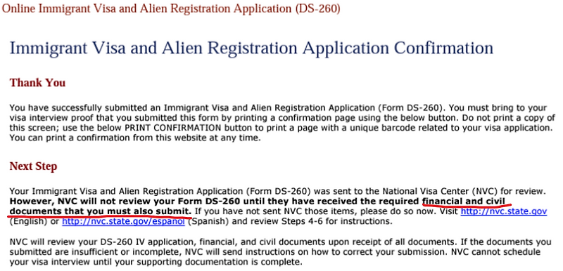 NIW 영주권 (9) DS-260 작성 후 NVC로 서류 제출 및 P3 수령