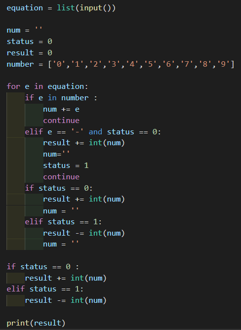 [백준] 1541번 : 잃어버린 괄호 / 그리디(Greedy) 알고리즘 / 파이썬 Python