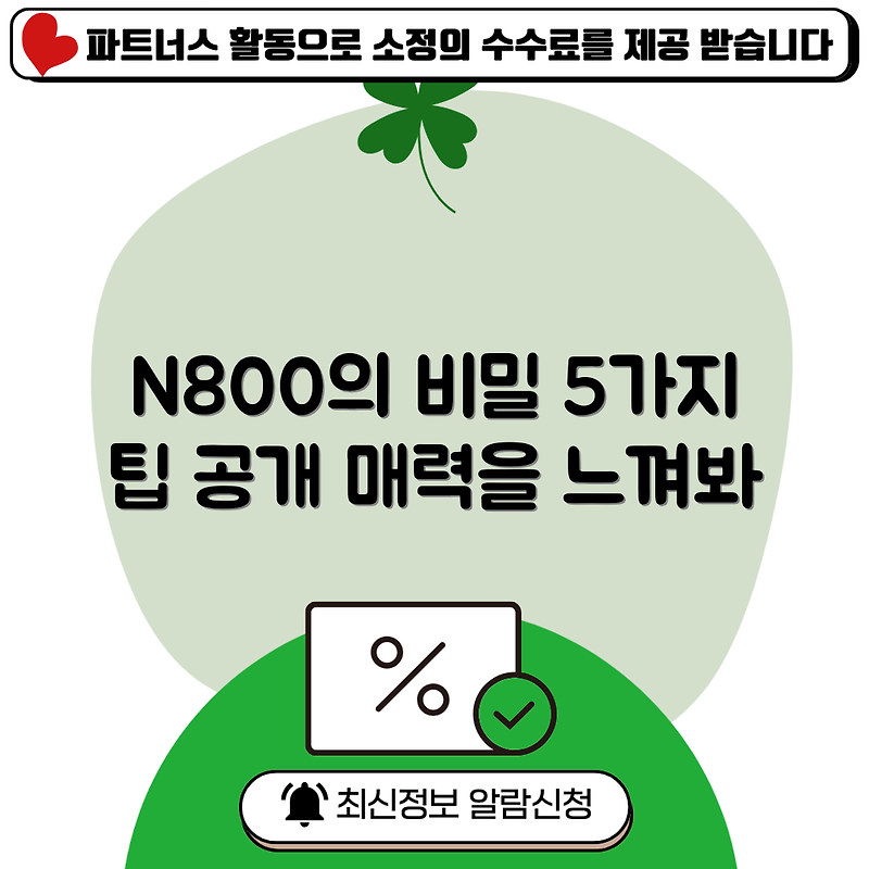 N800의 매력을 알아보는 5가지 팁