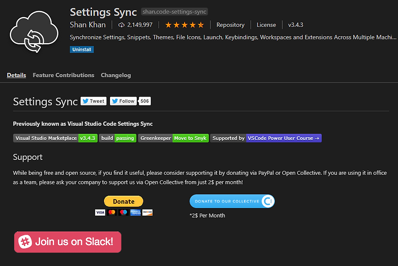 VS code - Settings Sync 설치