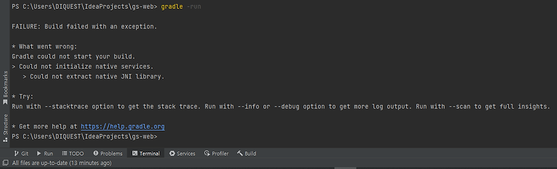 gradle 실행 에러 — 누리