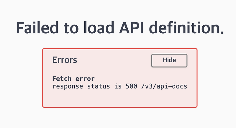 [Spring boot3] Swagger 500 에러: Failed to load API definition