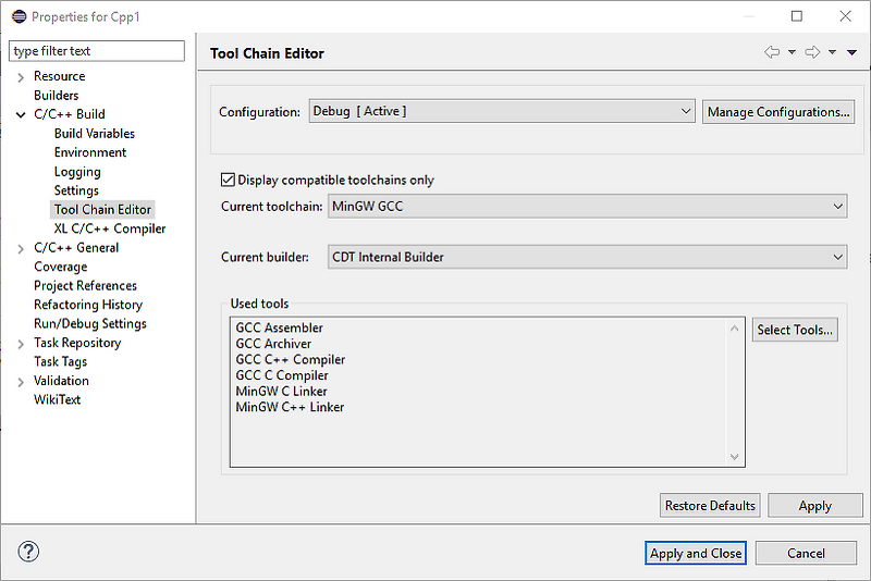 [Eclipse] Set C++ Toolchain﻿