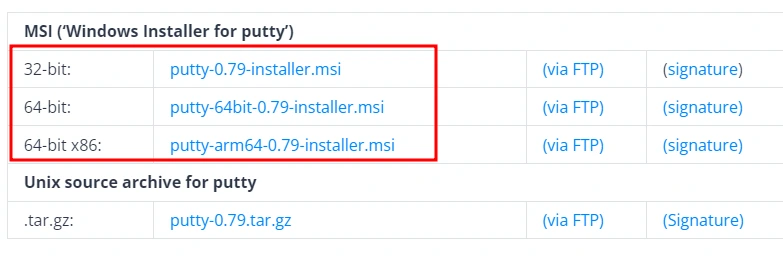 puttygen 다운로드 방법