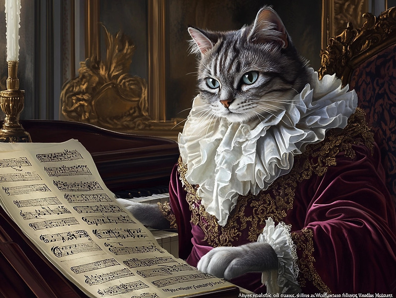 🐱 Free Giveaway: Mozart-Inspired Cat Hyperrealistic Prompt and Images