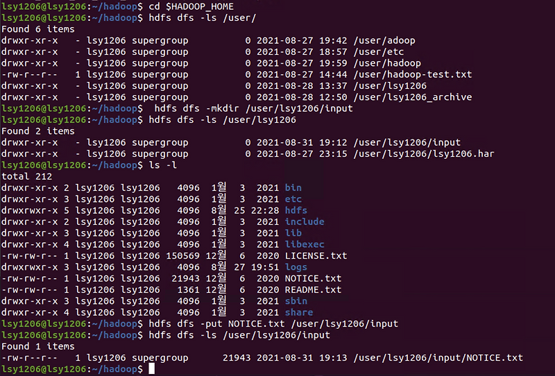 [Hadoop/기록] 7. Hadoop map-reduce (WordCount / Java)