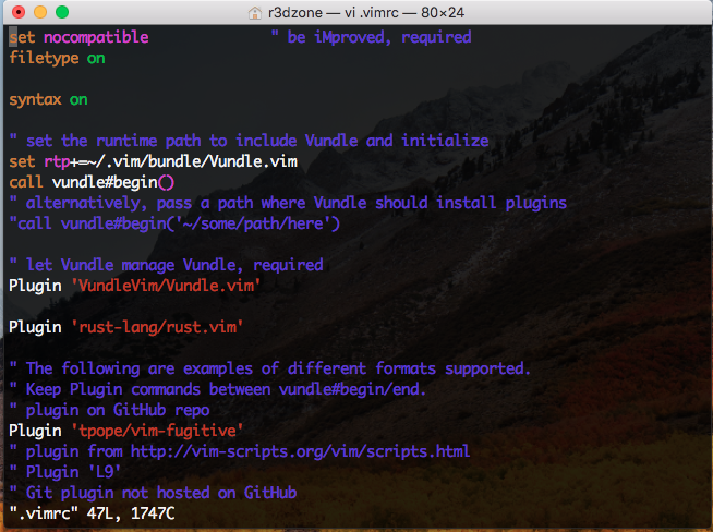 [MAC] VIM 하이라이팅 기능 & Vundle 플러그인 설정 과 rust 플러그인
