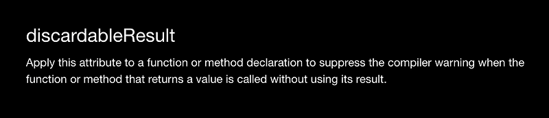 [Swift] @discardableResult - 반환값 무시 — Semincolon