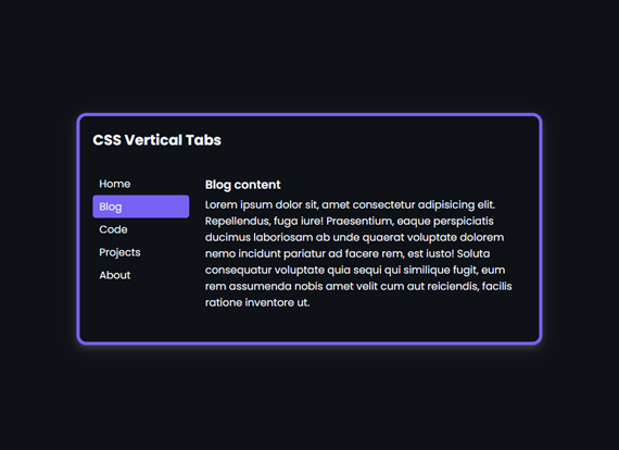 CSS Vertical Tabs(탭)