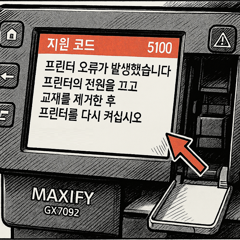 GX7092 캐논 프린터복합기 지원코드 5100 오류증상 과 점검수리