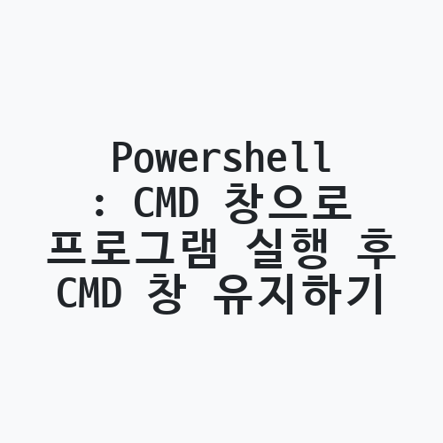 Powershell Cmd 창으로 프로그램 실행 후 Cmd 창 유지하기 9313