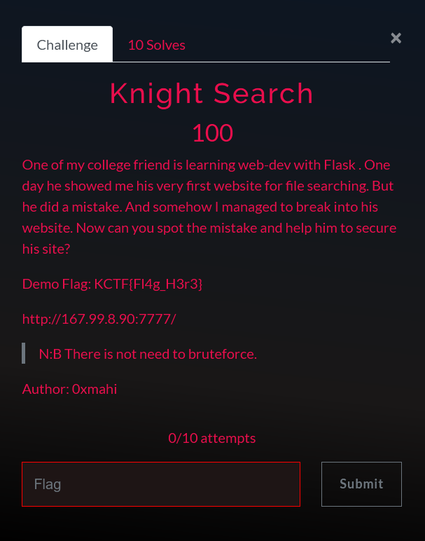 2023 knightCTF Knight Search