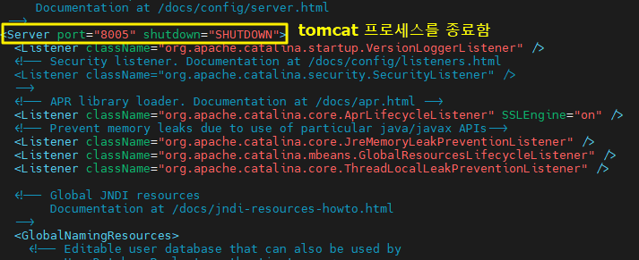 [Tomcat] Apache Tomcat 실행 시 포트 정보(HTTP/HTTPS, AJP 커넥터, Shutdown 등) — Woo DEV